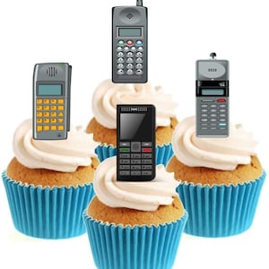 Retro Mobile Phone Collection Stand up Cake Toppers 12 Pack - Etsy