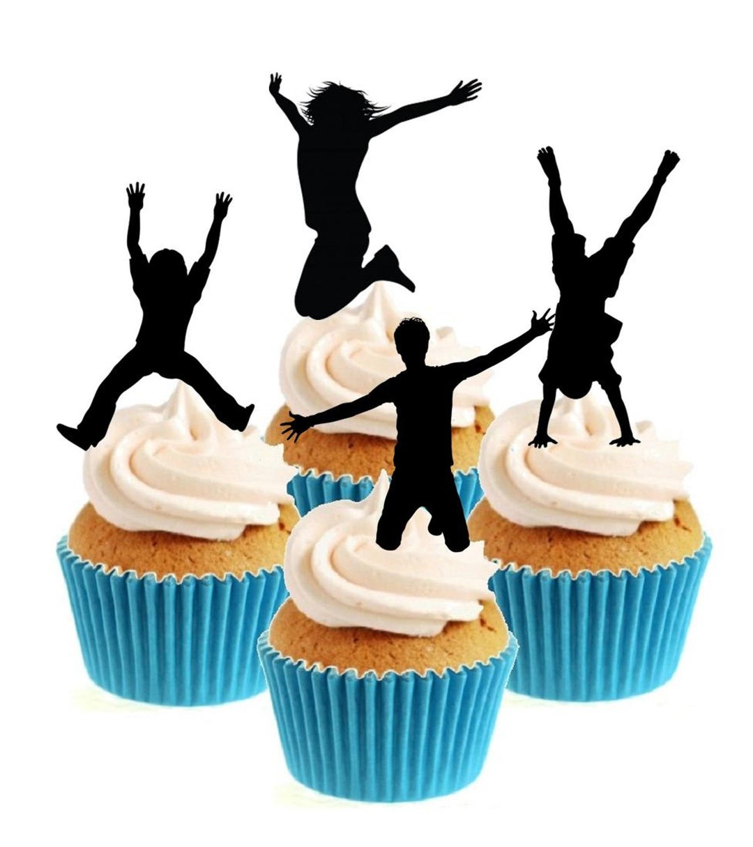 Trampolining Collection Stand up Cake Toppers (12 Pack) Item Requires ...
