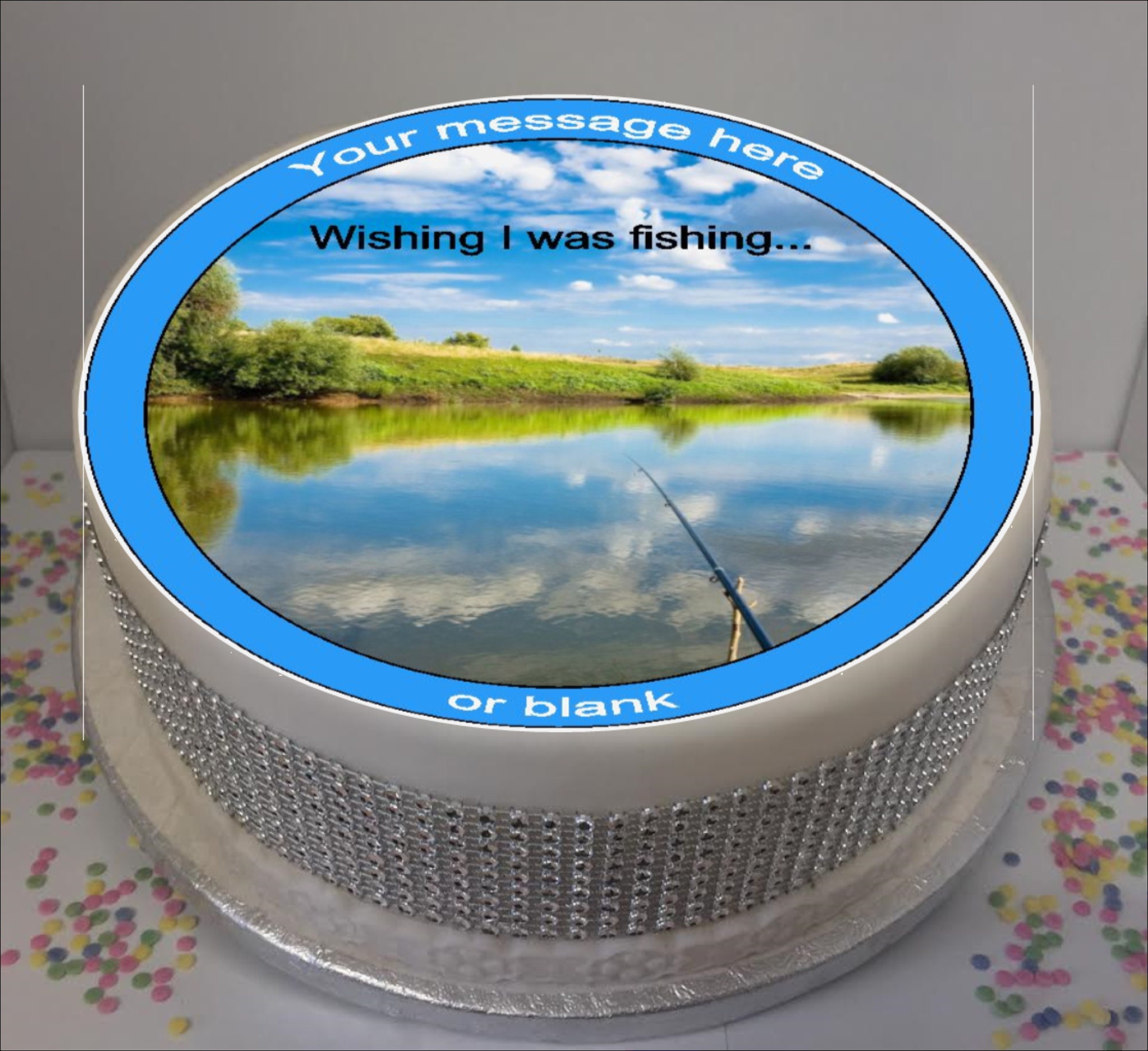 Personalised Wising I Was Fishing 8" Icing Sheet Cake Topper - Etsy