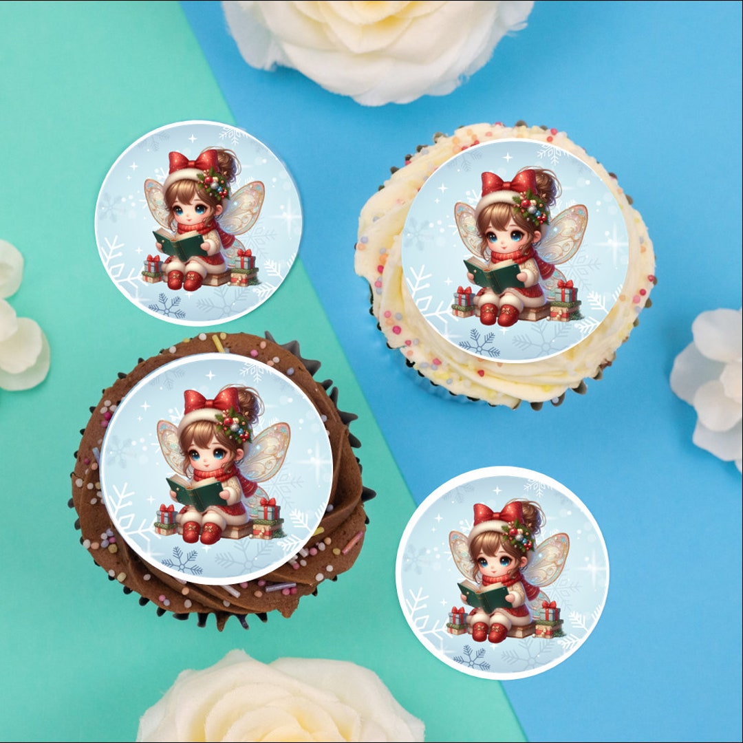 Christmas Fairy 2" / 5cm Edible Discs Cupcake Toppers - Etsy