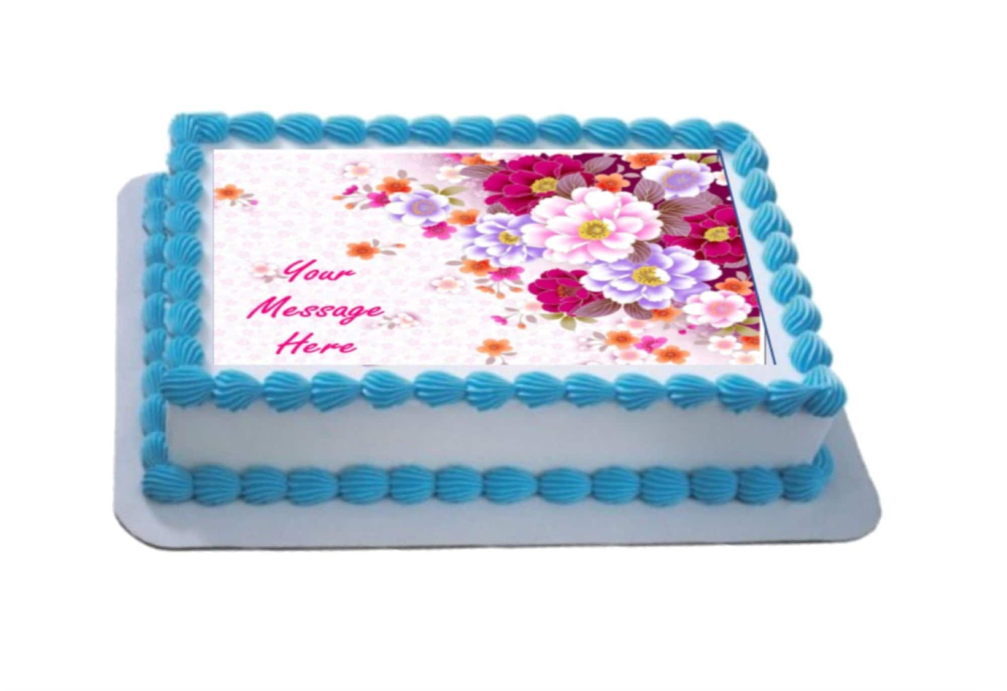 Personalised Bright Floral A4 Icing Sheet - Etsy