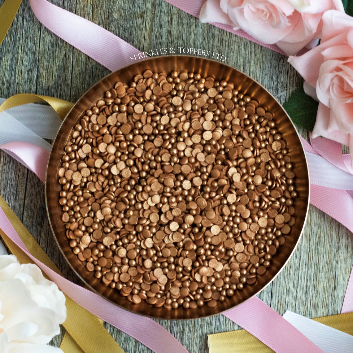 Bronze / Copper Confetti & Pearls Sprinkles Mix - Etsy