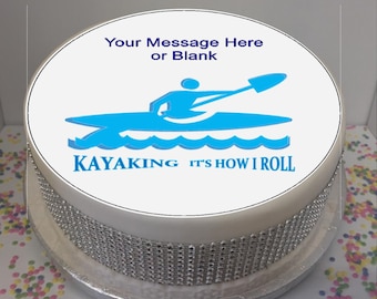 Personalised Acrylic Canoeing Kayaking Woman Birthday Cake - Etsy