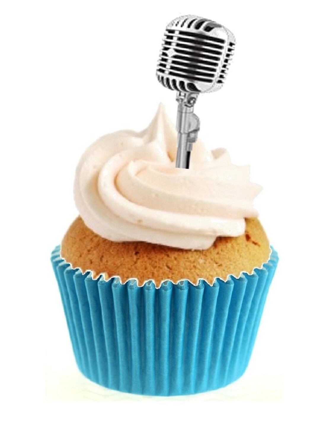 Vintage Microphone Stand up Cake Toppers (12 Pack) Item Requires ...