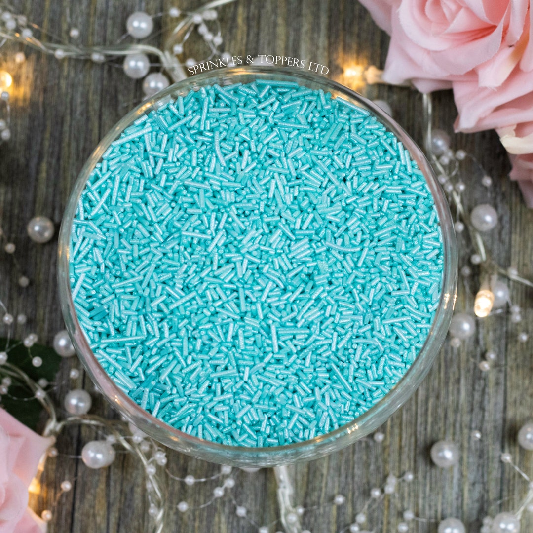 Turquoise Glimmer Strands Cupcake / Cake Decorations Sprinkles - Etsy
