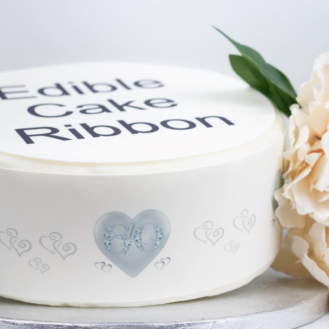 Diamond Wedding Anniversary Edible Icing Cake Ribbon / Side Strips - Etsy