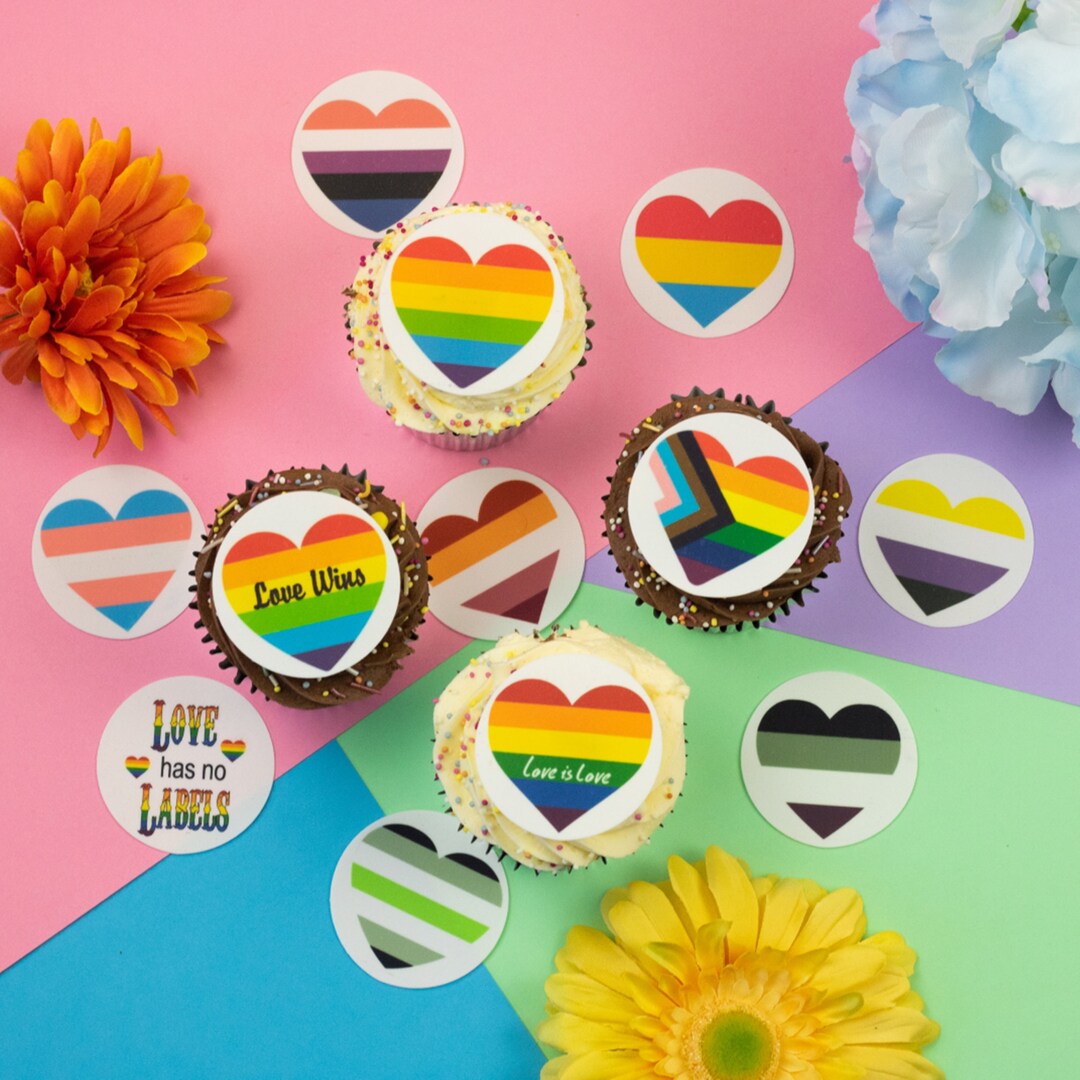 Pride ~ Mix 2" / 5cm Edible Discs Cupcake Toppers - Etsy
