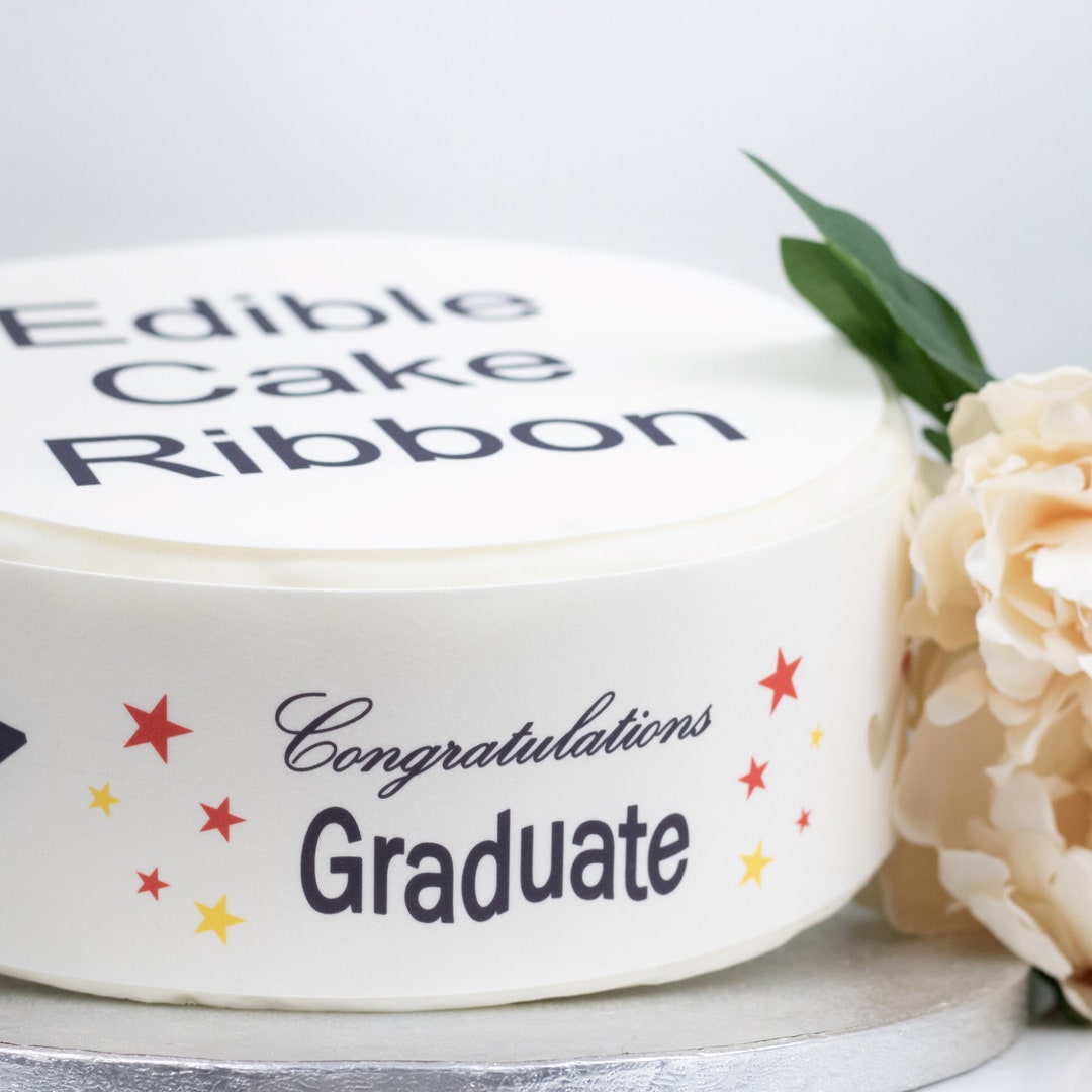 Congratulations Graduate Edible Icing Cake Ribbon / Side Strips - Etsy