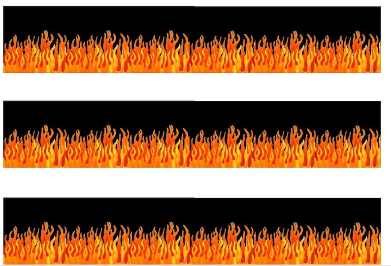 Flames / Fire Edible Icing Cake Ribbon / Side Strips - Etsy