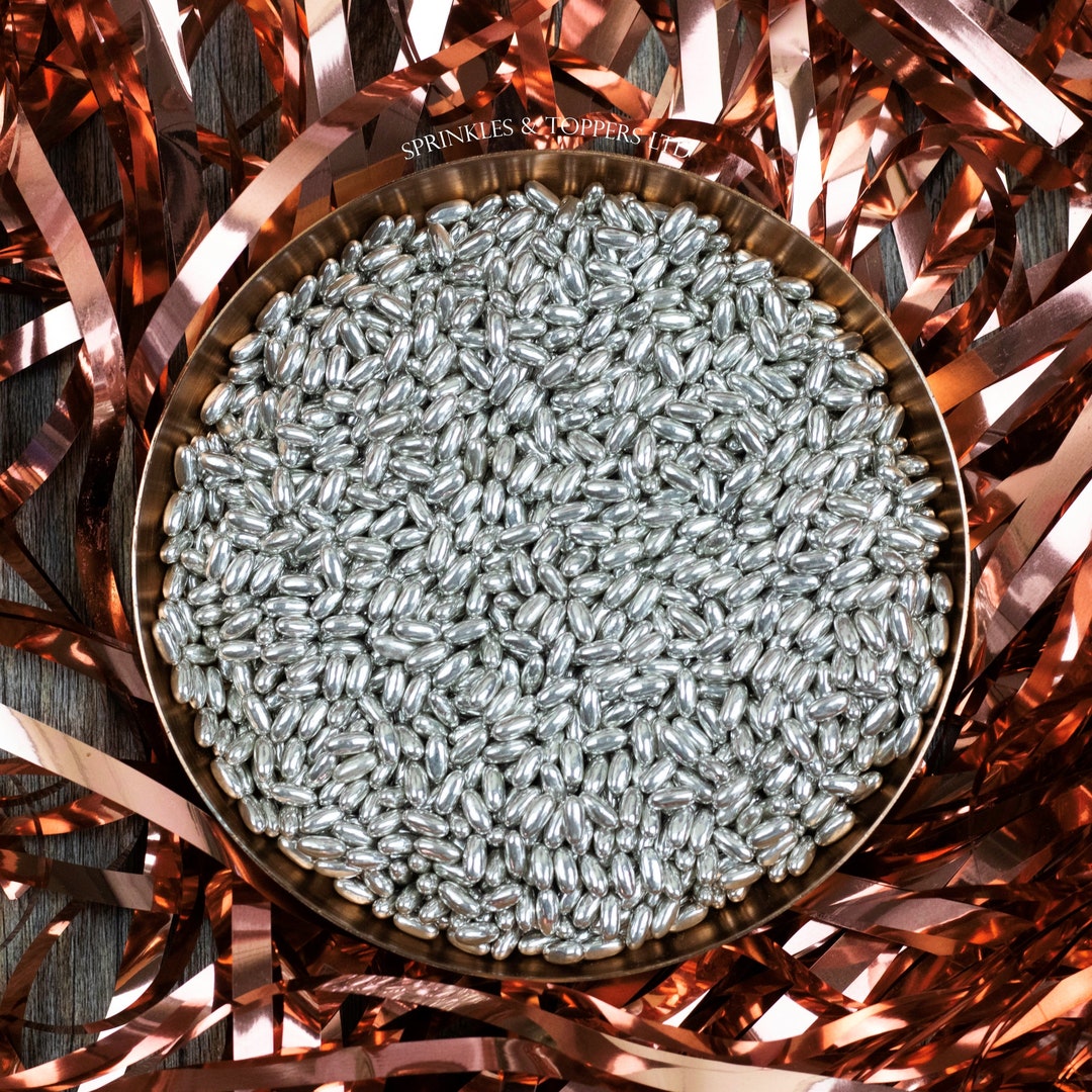 Silver Metallic Rice Sprinkles - Etsy
