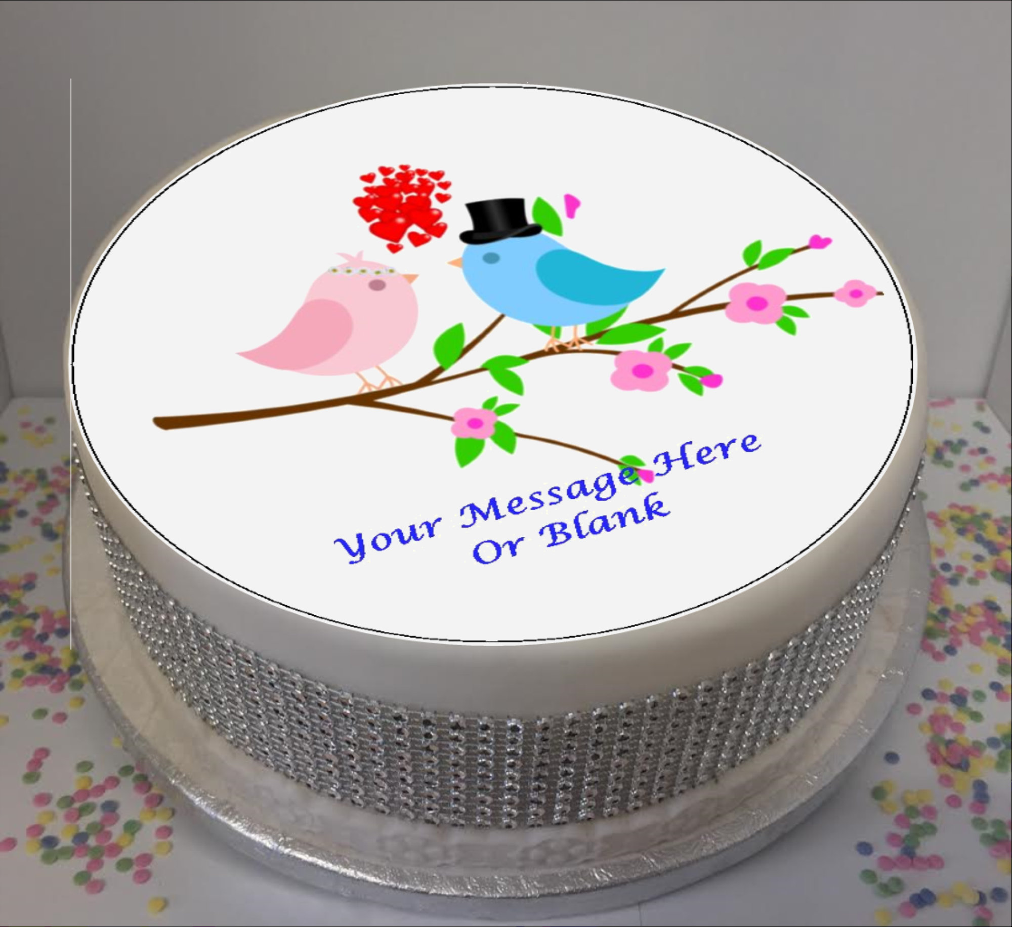 Personalised Love Birds Scene 8 Icing Sheet Cake Topper - Etsy