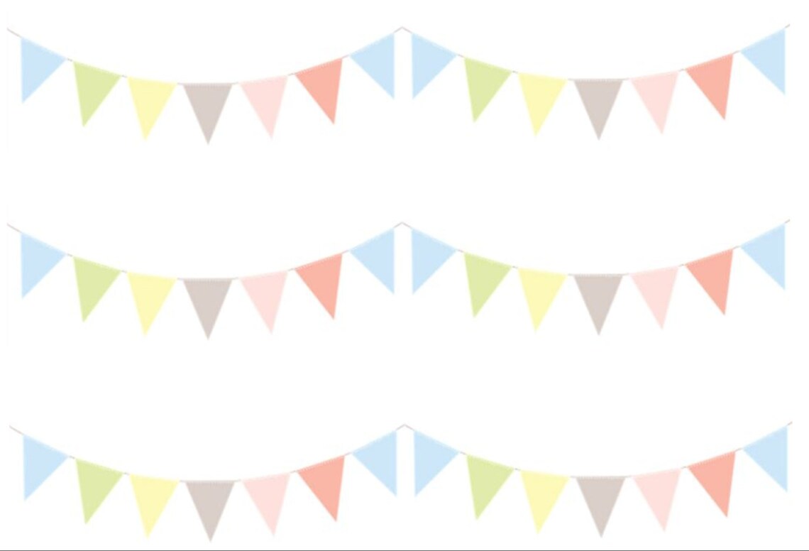 Pastel Bunting Edible Icing Cake Ribbon / Side Strips - Etsy