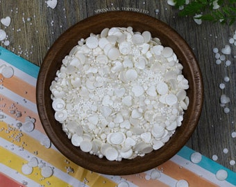 White Ball Mix Sprinkles Pearls Sprinkle Blend Mix for Cupcake Cake ...