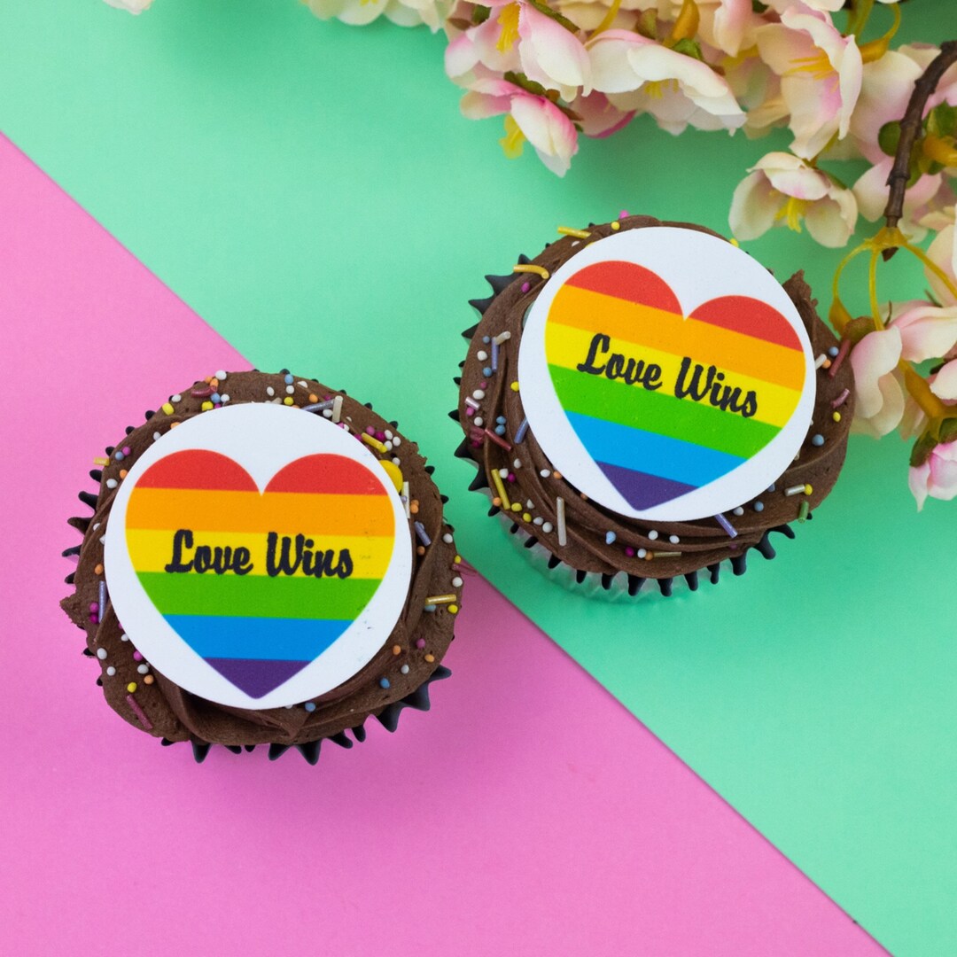 Pride ~ Love Wins 2" / 5cm Edible Discs Cupcake Toppers - Etsy