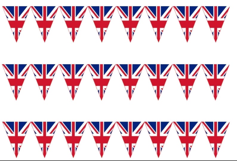 Union Jack Bunting Edible Icing Cake Ribbon / Side Strips - Etsy