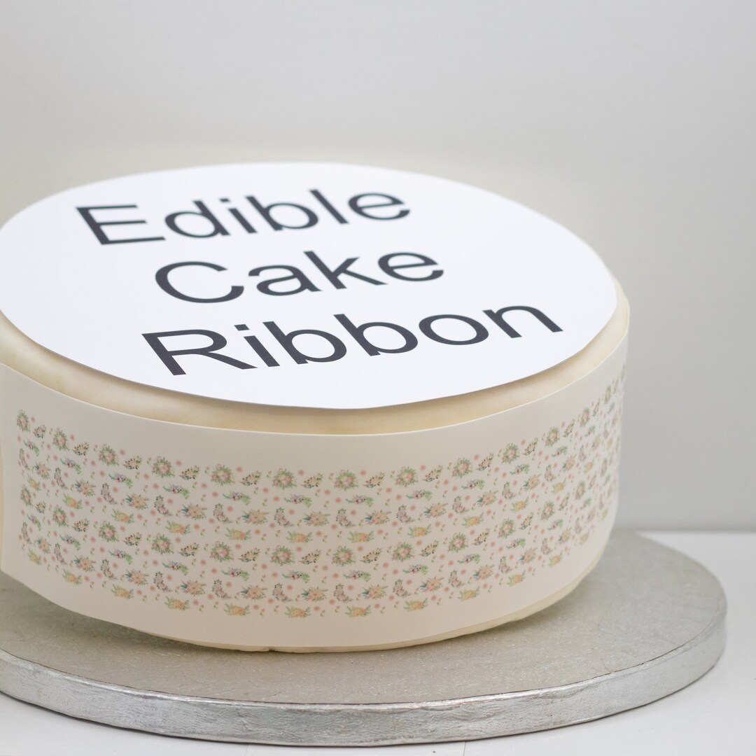 Watercolour Flowers Themed Edible Icing Cake Ribbon / Side Strips - Etsy