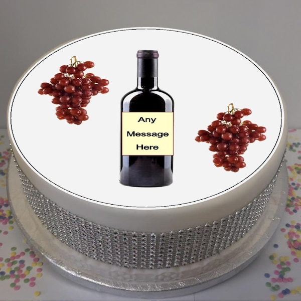 Wine Cake Topper - Etsy