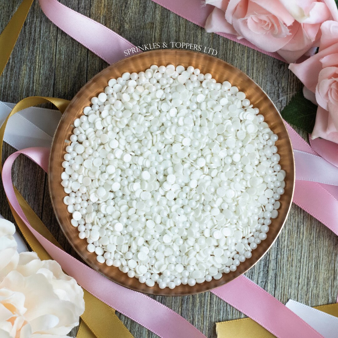 White Confetti & Pearls Sprinkles Mix - Etsy