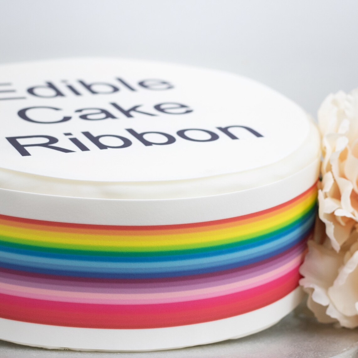 Bright Rainbow Edible Icing Cake Ribbon / Side Strips - Etsy