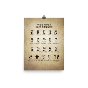 Geez Numbers Poster: Ethiopian Amharic Alphabet Art - Etsy