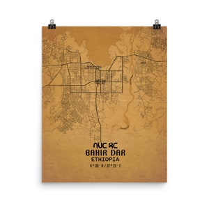 Vintage Bahir Dar Map, ባህር ዳር,ethiopian Art, Ethiopian Gift, Amhara ...