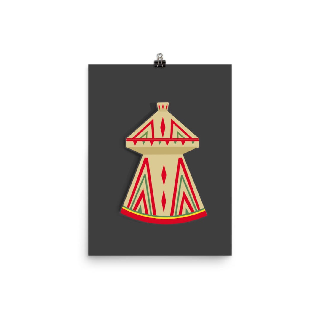 Mesob Poster - Ethiopian Art - Habesha Gift, Ethiopian Food Basket ...