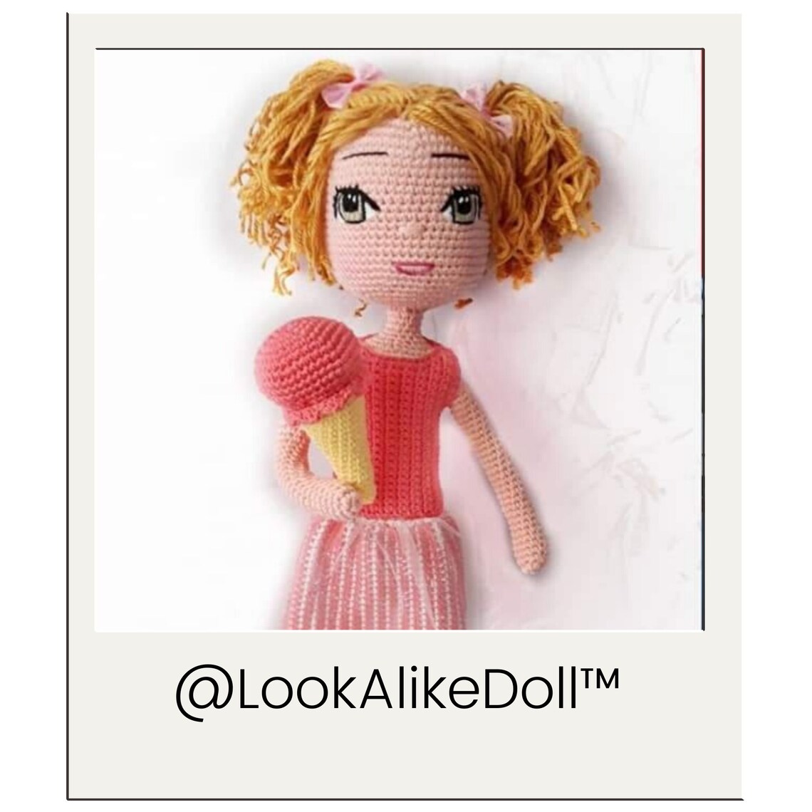 Look Alike Doll Mini-me Knit Crochet Doll Gots Cotton Yarn - Etsy