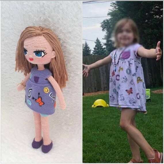 Look Alike Doll Amigurumi Mini Me Cotton Yarn Knitted Custom | Etsy