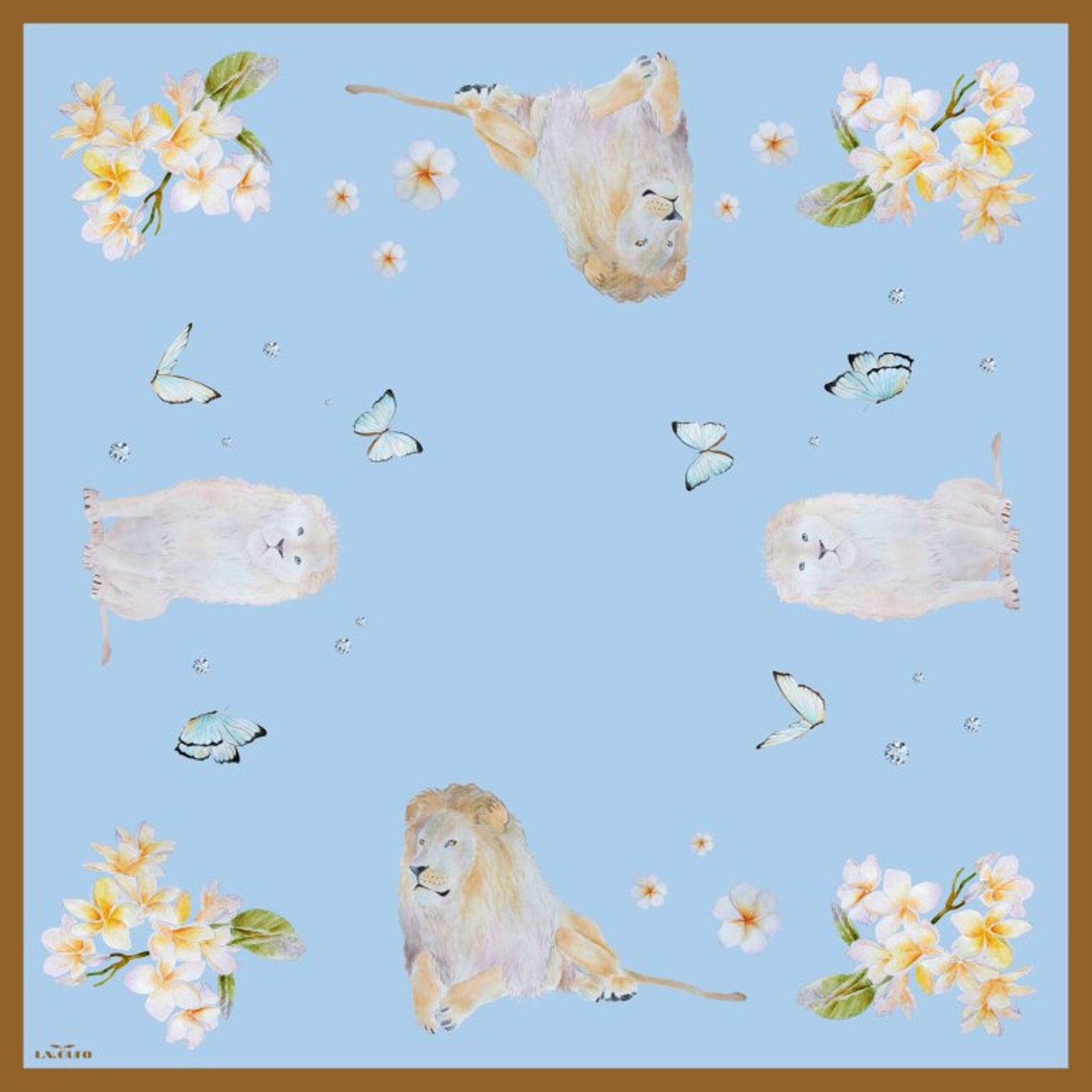 Art Silk Scarf Silk Scarf lions & Diamonds - Etsy