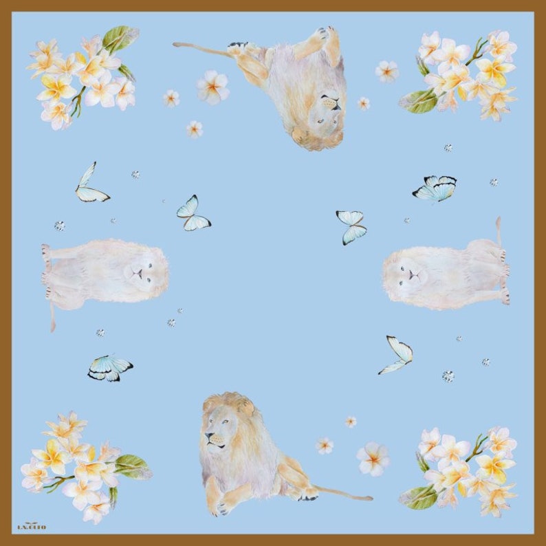 Art Silk Scarf Silk Scarf lions & Diamonds - Etsy
