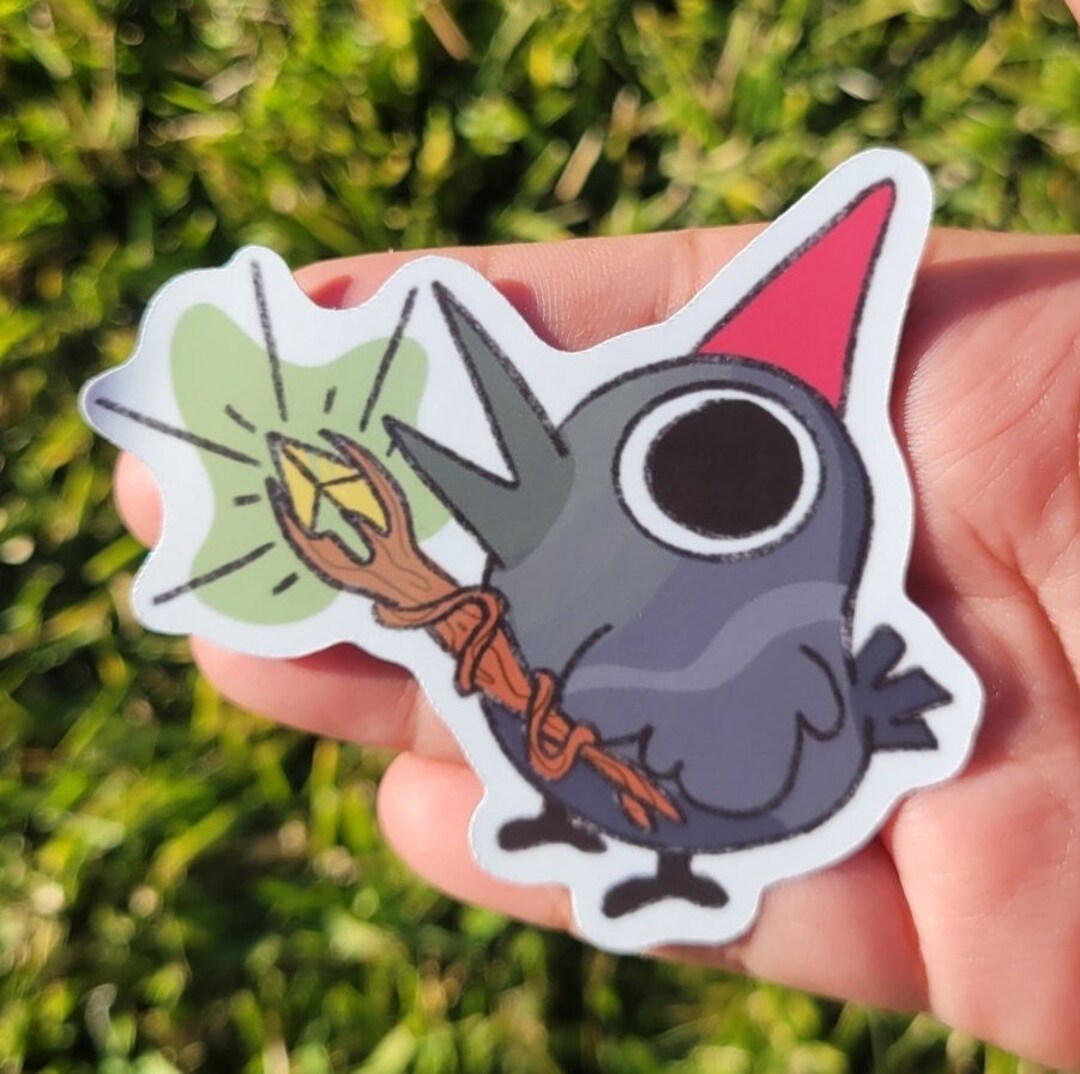 Dnd Magic Crow Wizard, Cottagecore Waterproof Sticker - Etsy