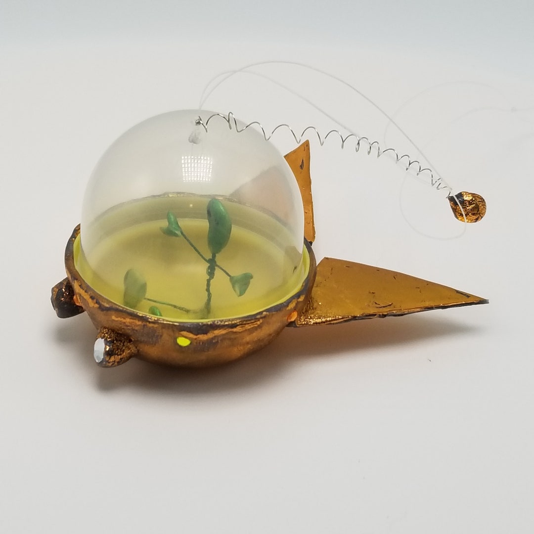 Miniature Gold UFO Sculpture, Alien Home Decor - Etsy