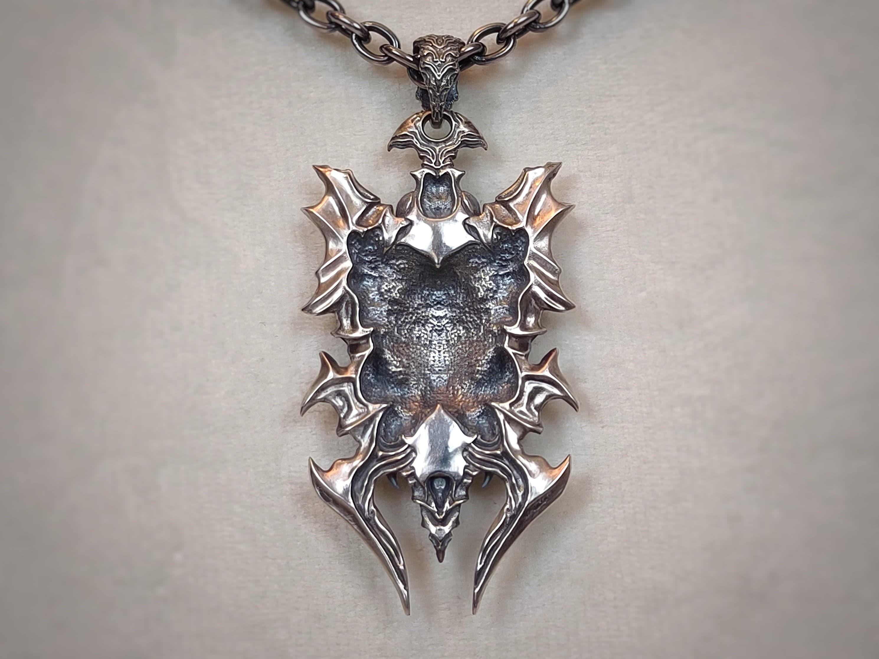 Ancient Dragon Lord Spirit Forged Shield Pendant,sterling Silver ...