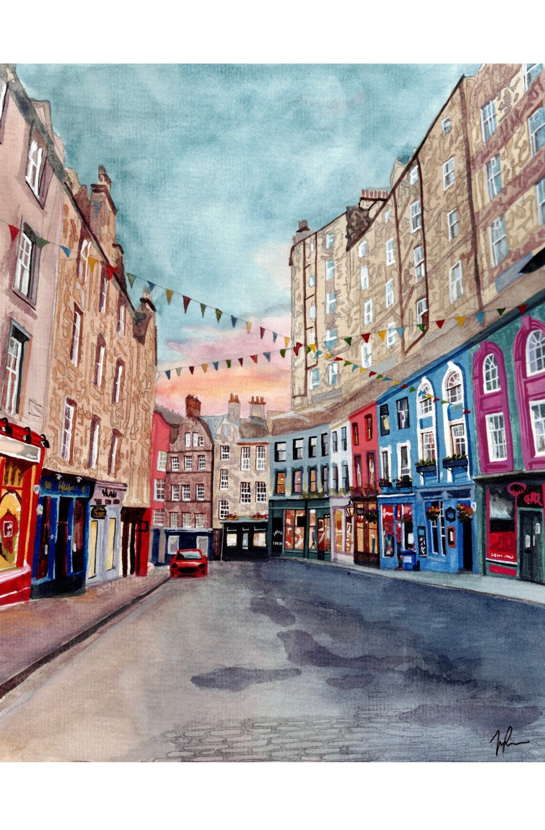 Edinburgh Scotland Watercolor Art Print - Etsy