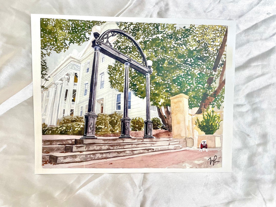 Watercolor Art Print University of Georgia Arch Athens, Georgia - Etsy