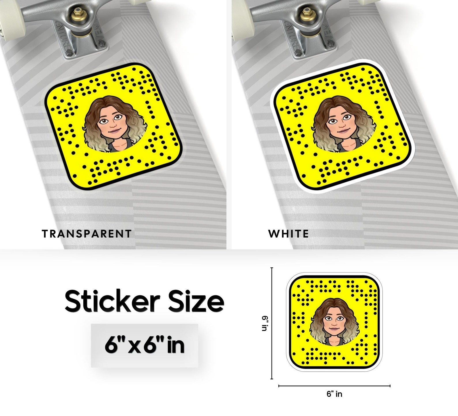 Custom Snapchat Bitmoji Snapcode QR Scan Sticker - Etsy