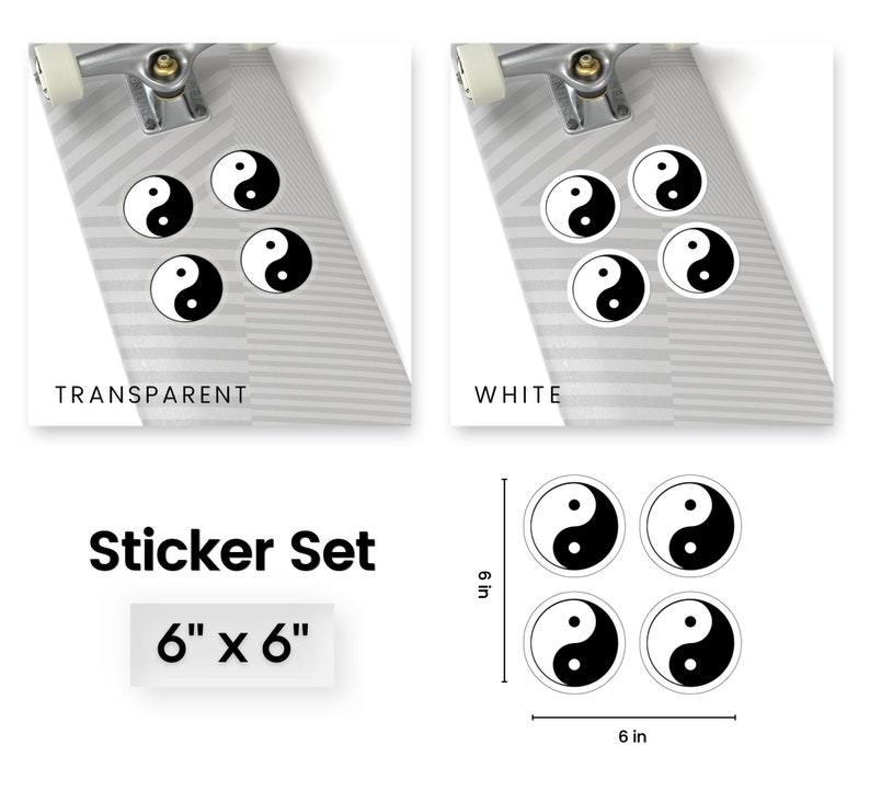 Ying Yang Symbol Stickers Premium Vinyl Kiss-cut Sticker Set - Etsy