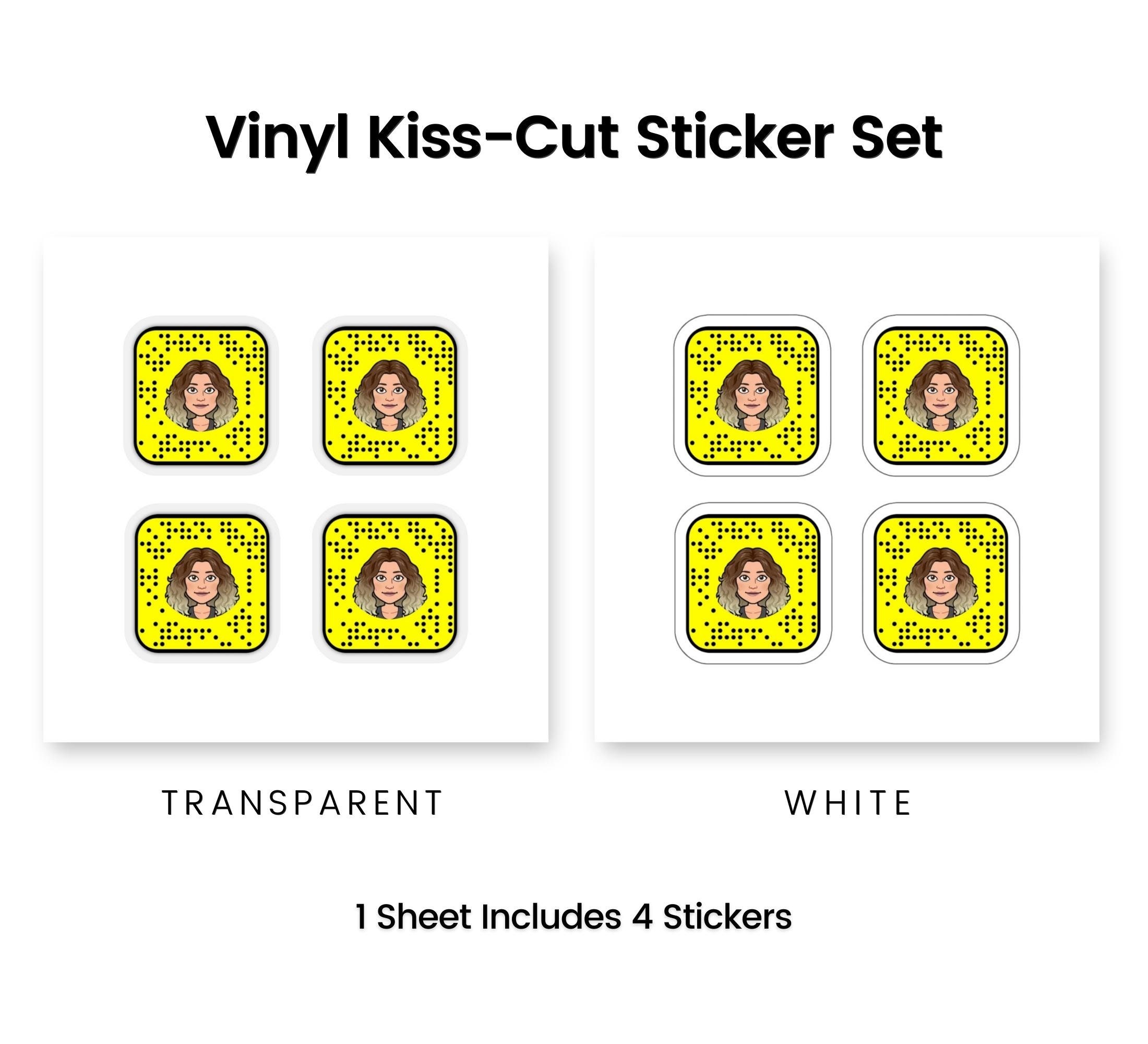 Custom Snapchat Bitmoji Snapcode QR Scan Stickers - Premium Vinyl Kiss ...