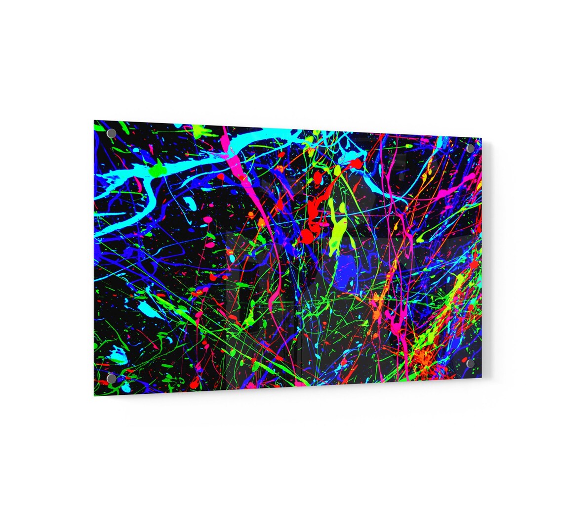Neon Paint Splatter Acrylic Print Wall - Etsy
