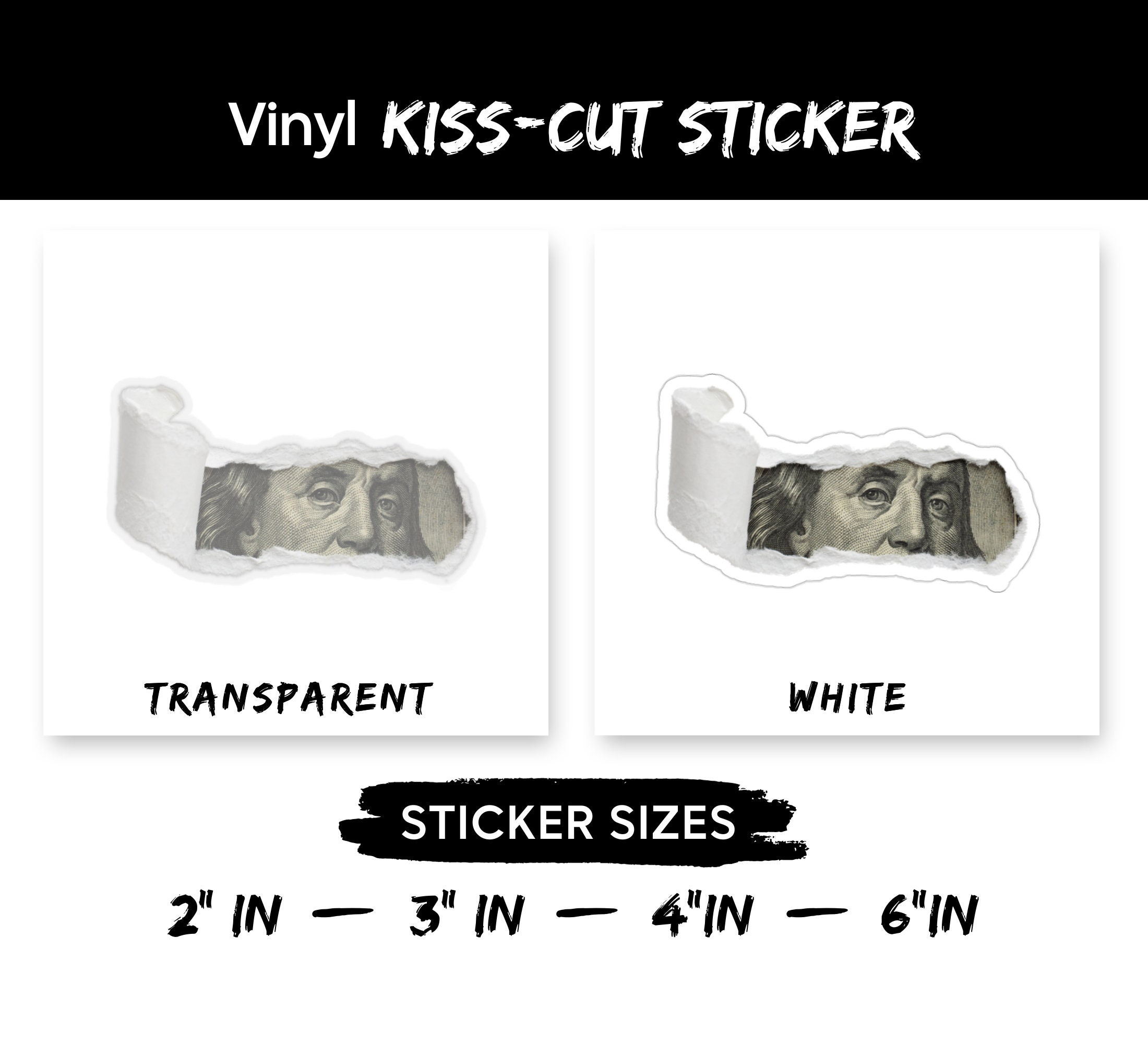 Ripped Money Sticker - Premium Vinyl Kiss-cut Sticker - Etsy