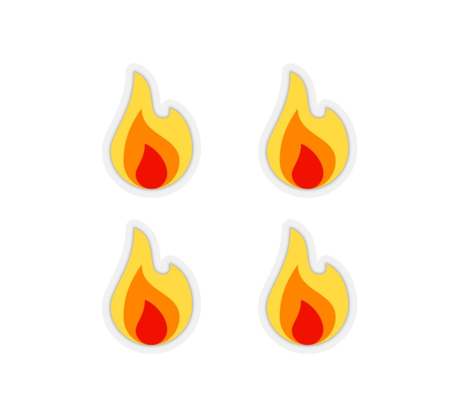 Flame Emoji Sticker Sheet - Mini Fire Emoji Kiss-cut Stickers - Etsy