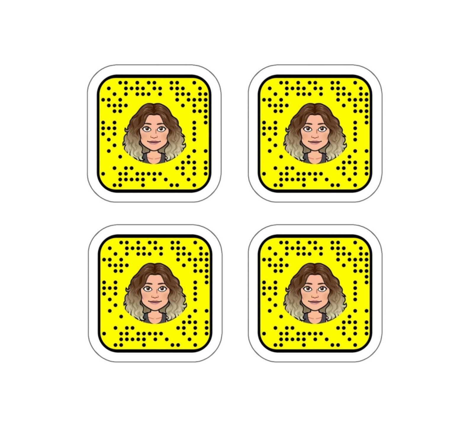 Custom Snapchat Bitmoji Snapcode QR Scan Stickers - Premium Vinyl Kiss ...