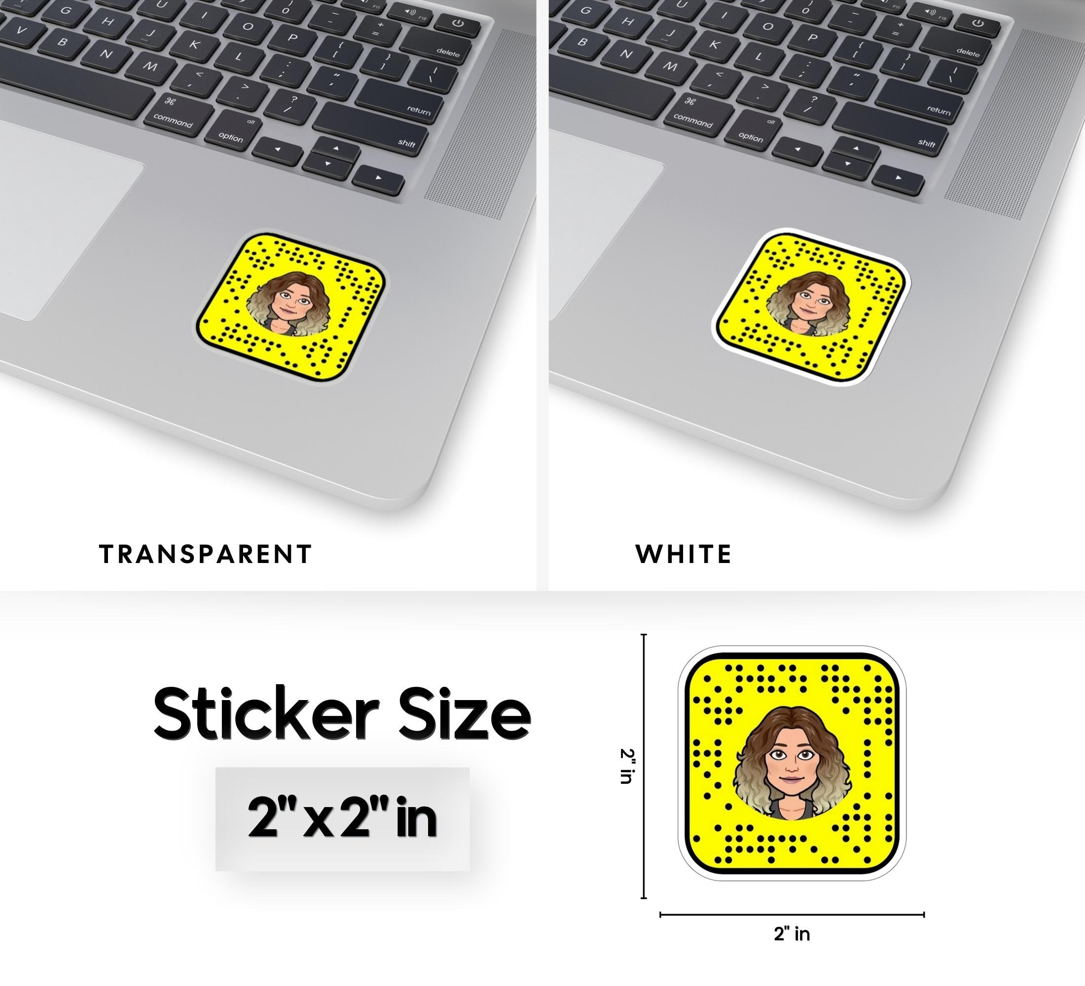 Custom Snapchat Bitmoji Snapcode QR Scan Sticker - Etsy