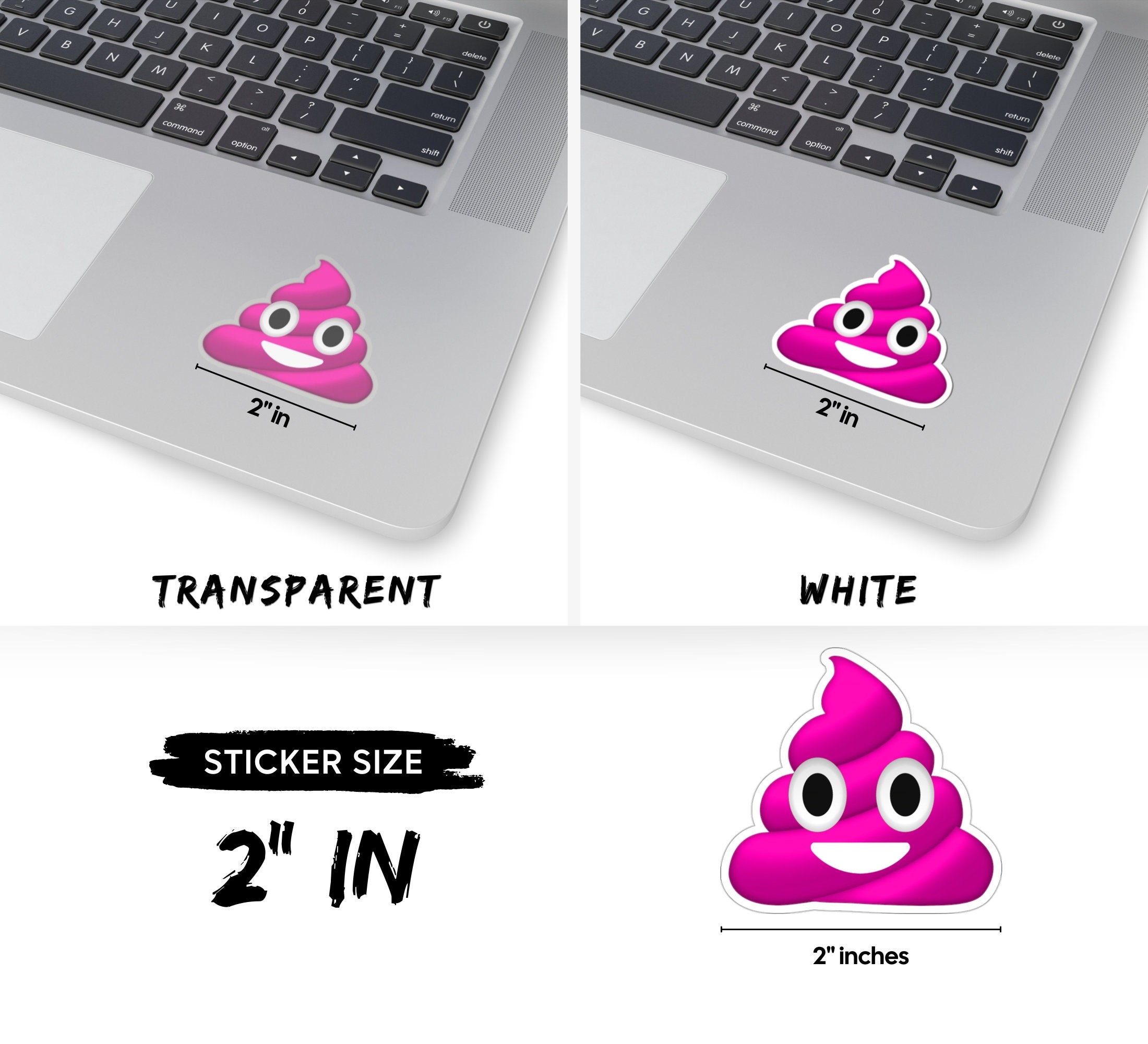 Pink Poop Emoji Kiss-cut Sticker - Etsy