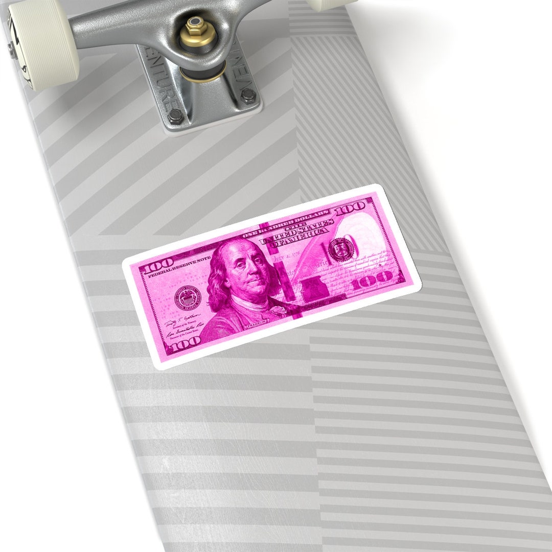 Pink 100 Dollar Bill Money Sticker Premium Vinyl Kiss-cut - Etsy