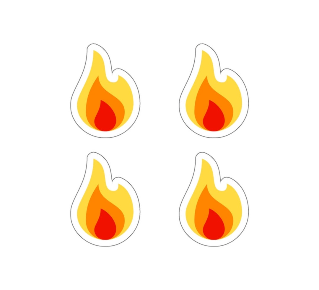 Flame Emoji Sticker Sheet - Mini Fire Emoji Kiss-cut Stickers - Etsy