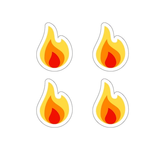 Flame Emoji Sticker Sheet Mini Fire Emoji Kiss-cut Stickers | Etsy