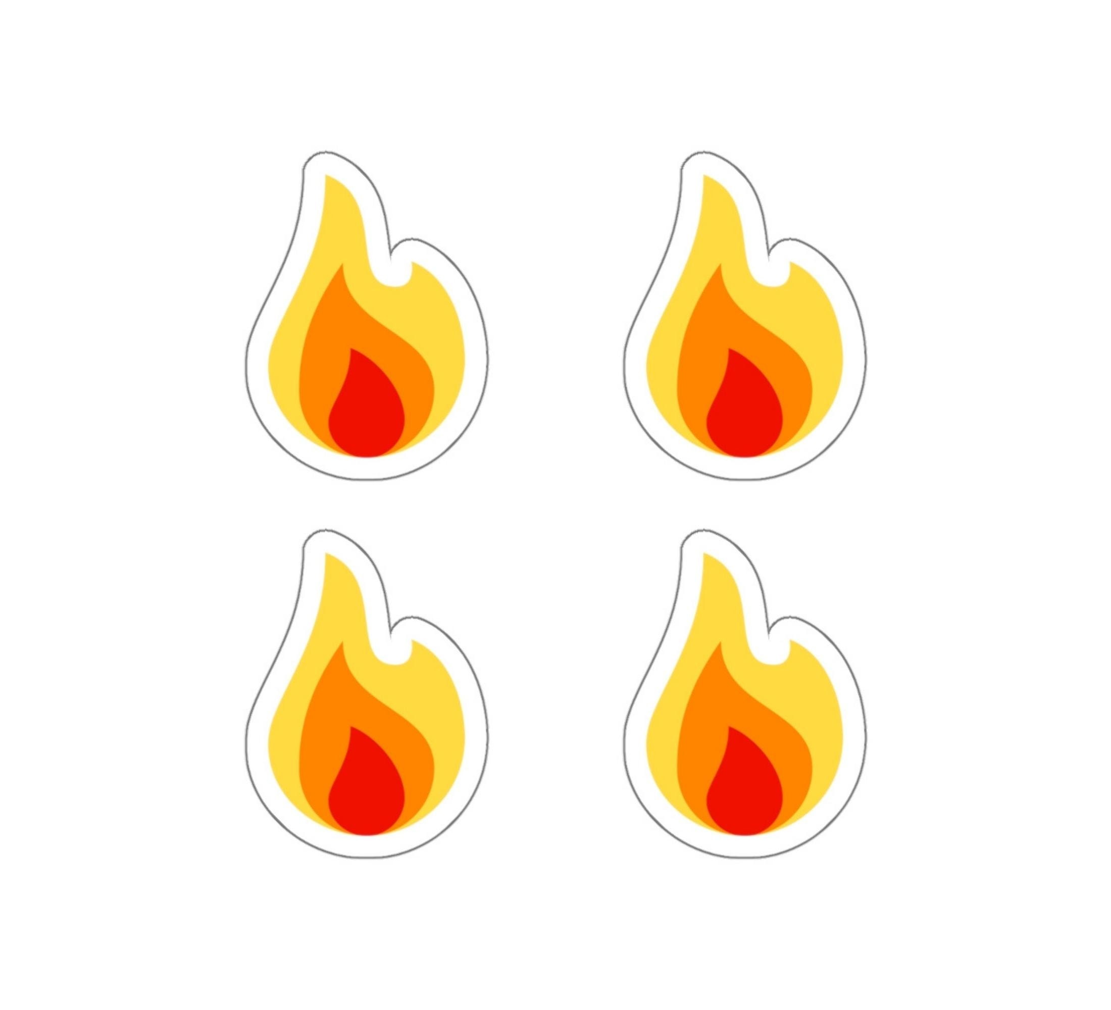 Flame Emoji Sticker Sheet - Mini Fire Emoji Kiss-cut Stickers - Etsy