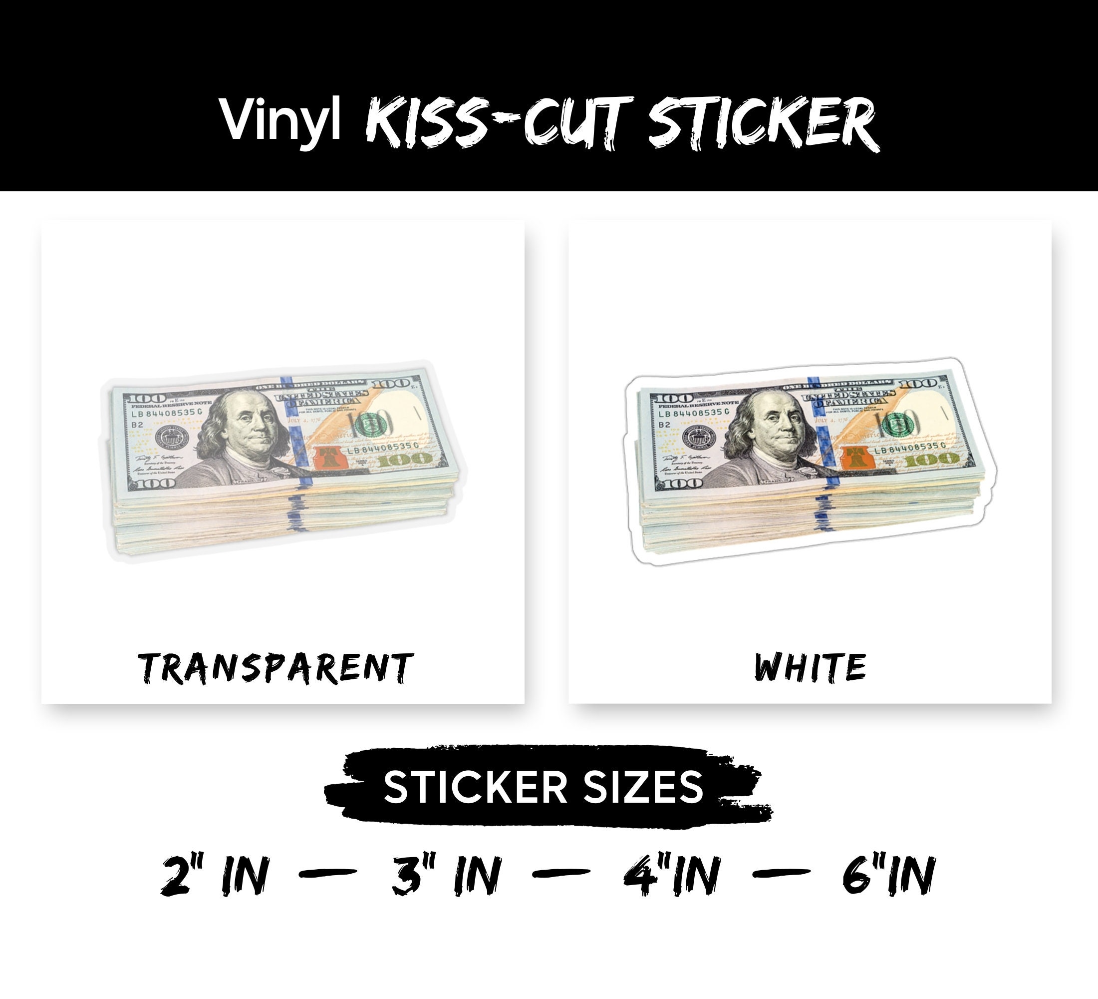 Stack of Hundred Dollar Bills Money Sticker - Etsy