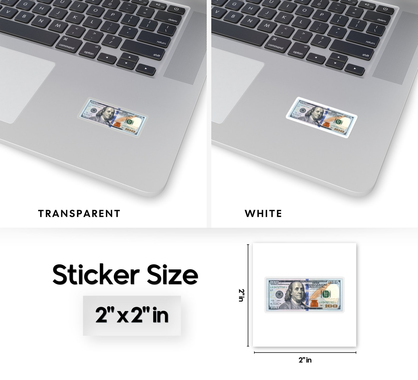 US Hundred Dollar Bill Money Sticker Premium Vinyl Kiss-cut Sticker - Etsy
